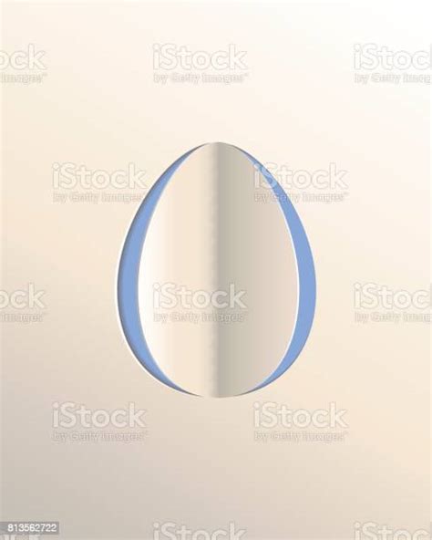 부활절 벡터 카드 종이 잘라 계란 실루엣 부활절 그림 엽서 계란 및 텍스트에 대 한 장소 0명에 대한 스톡 벡터 아트 및 기타