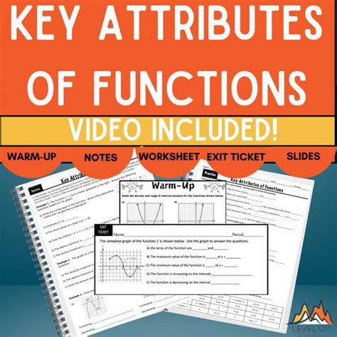 Algebra Ii Attributes Of Functions Guided Notes Self Checking Worksheet