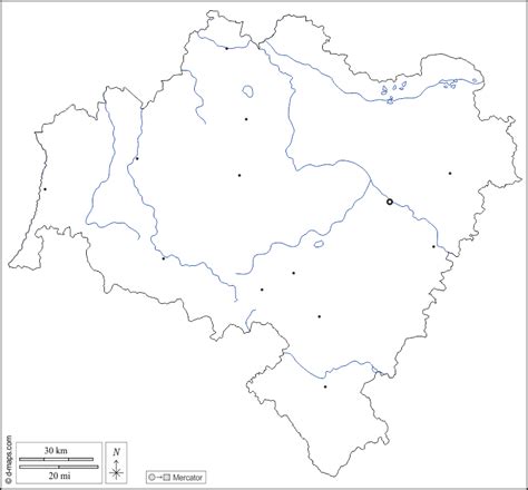 ドルヌィ・シロンスク県 無料地図 無料の空の地図 無料のアウトラインマップ 無料のベースマップ 輪郭 川と湖 主要都市 白い