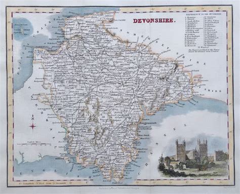 Original Old Map Of Devonshire By Archibald Fullarton Dated 1833 Hand
