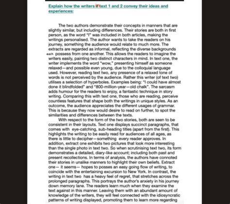 Igcse English Language B ~ Compare How The Writers Convey Their Ideas