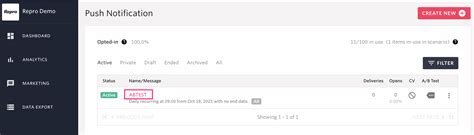 Push Notification — Repro Documentation
