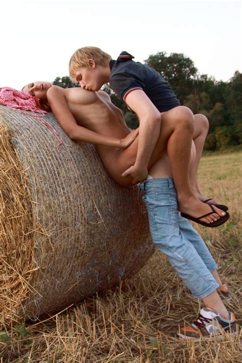 Young Lovers Kitty Jane And Augustin Have Sex In A Field Against A Round Bale
