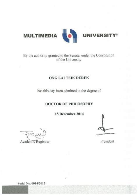 Phd Mmu Cert And Transcript