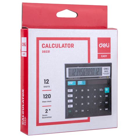 Deli W39231B 12 Digit 120 Step Check Calculator Black IMPERIAL