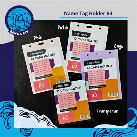 Promo ID Card Holder Name Tag Plastik Mika B Dataflex Isi Pcs VC Putih Kota
