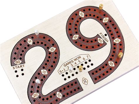 29 Digits Shape 2 Track 60 Points Pocket Size Wooden Travel Cribbage