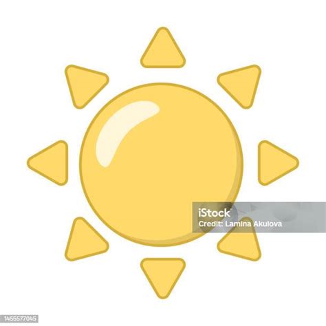 Sun Icon Vector Cartoon Flat Style Isolated向量圖形及更多剪裁圖圖片 剪裁圖 卡通 夏天