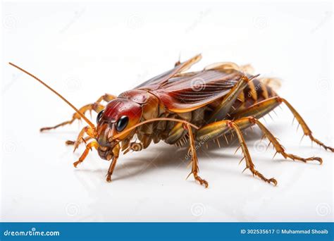 Grim Detail A Dead Cockroach Takes Center Stage On White Stock