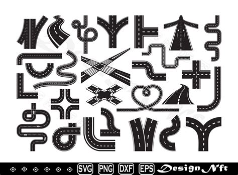 Road Svg Curved Road Svg Highway Svgclipart Cut Files For