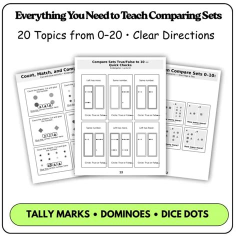 Comparing Sets Kindergarten Worksheets — Printable Worksheets For