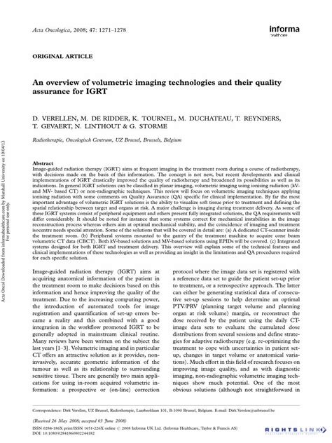 pdf an overview of volumetric imaging technologies and their quality