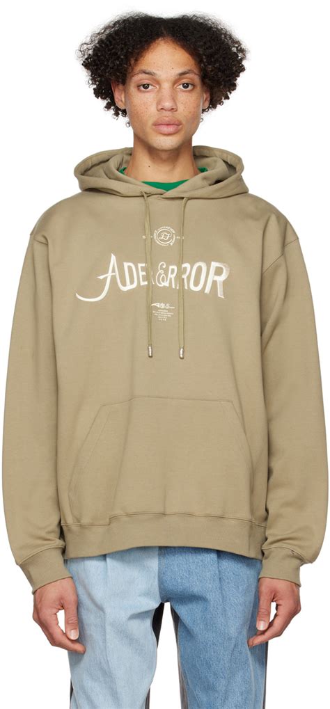 ader error khaki verif hoodie ssense uk