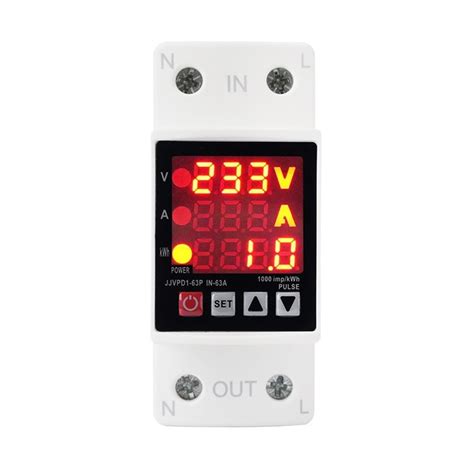 China Customized A V Display Din Rail Adjustable Over Under Voltage Protector Relay Over