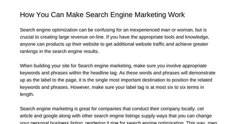 how to make search engine marketing functionwjqbd pdf pdf docdroid