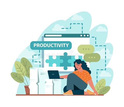 Productivity Concept Employee Job Performance Efficiency Stock Vector Illustration Of Plan