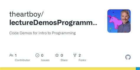 GitHub Theartboy LectureDemosProgramming Code Demos For Intro To Programming