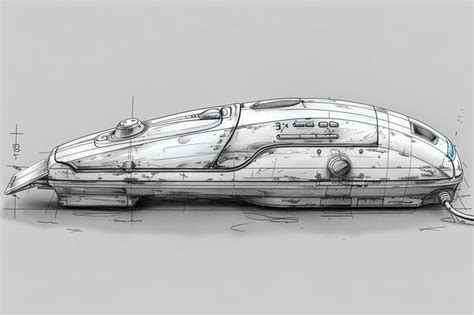 Premium Vector A Drawing Of A Model Of A Spaceship