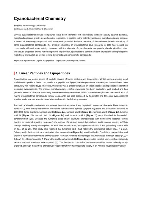 Pdf Cyanobacterial Chemistry