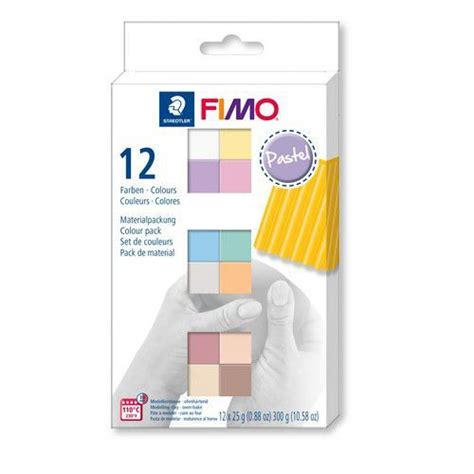 Fimo Multi Block Set 12 X 25g Blocks Pastel Colours Art And Craft
