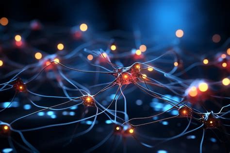 Premium AI Image Illuminated Cognitive Pathways Dark Background D Render Of Neural Connections