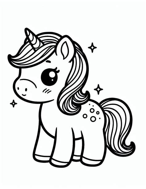 Desenhos De Um Unicórnio Bebê Fofo Para Colorir E Imprimir