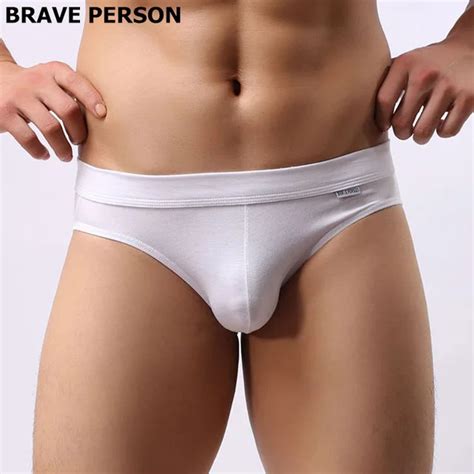 Brave Person 섹시한 남성 게이 속옷 솔리드 브리프 편안한 통기성 브리프 고품질 브랜드briefs