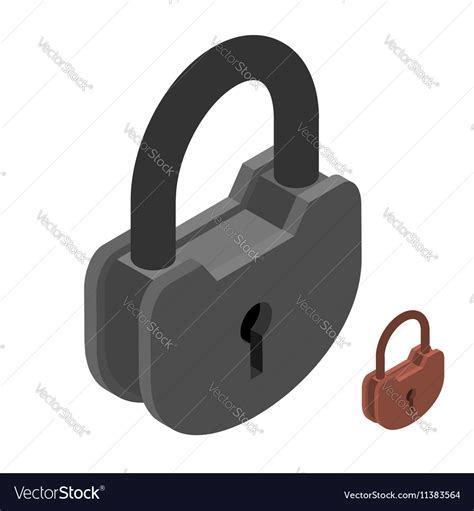 Iron Lock Large Heavy Padlock Big Vintage Latch Vector Image