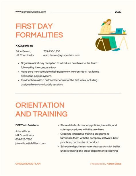 Cream Orange Onboarding Plan Template Venngage