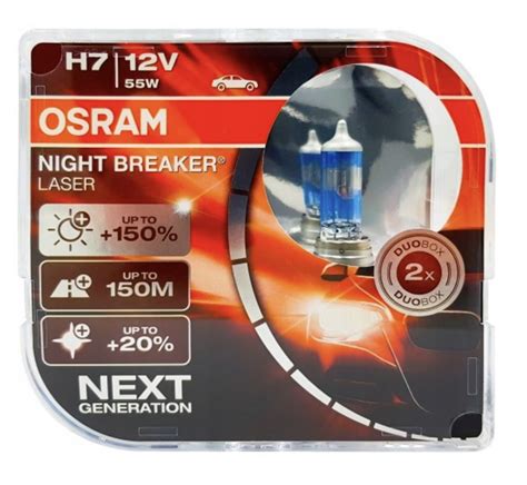 Żarówki halogenowe Osram H7 12V 55W NIGHT BRAKER 150 Prawdziweokazje