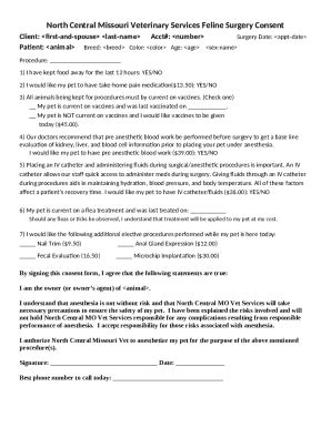 Surgical and Procedural Consent Doc Template | pdfFiller