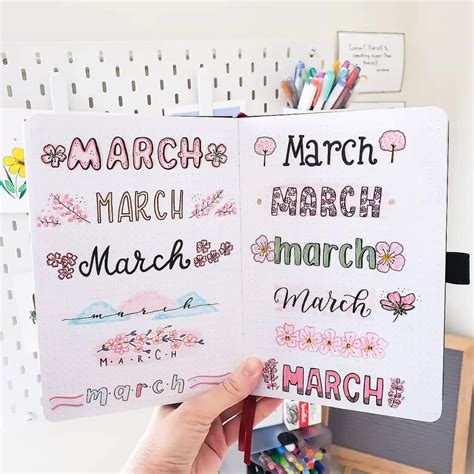 March Header Ideas For Your Bullet Journal Aesthetic And Creative Inspiration