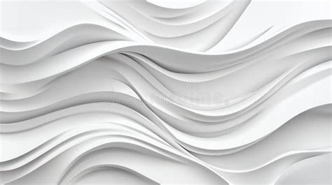 Abstract White Wave Pattern Smooth 3d Rendered Curves Modern Design Background Texture Stock