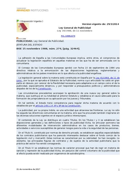 Ley General De Publicidad Pdf Publicidad Unión Europea