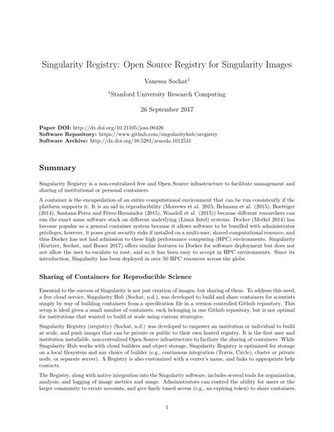 Pdf Singularity Registry Open Source Registry For Singularity Images