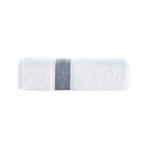 Ottoman Rolls Bath Towel Navy Single Brooks Brothers Luxe Bath