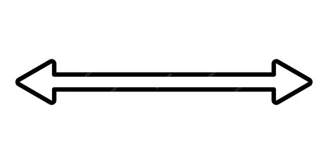 Premium Vector Long Arrow Linear Vector Icon Black Outline Horizontal