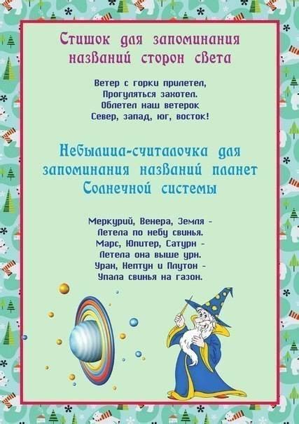 Запоминалки Стихи для легкого запоминания Детские стихотворения Раннее развитие Каталог