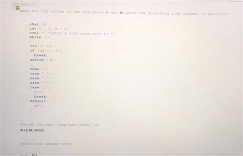 Solved Clo 7 What Are The Values Of The Variables N And M
