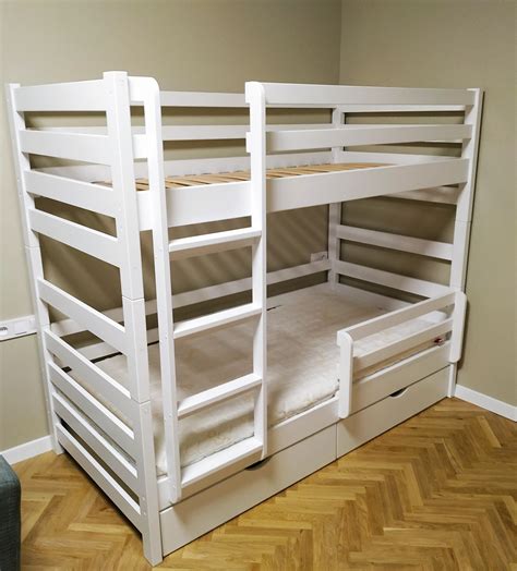 Ліжко двоярусне Rainbowdream Томас 80х200 см білий масив вільхи з