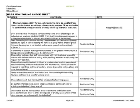 North Carolina Hcbs Monitoring Check Sheet Fill Out Sign Online And Download Pdf Templateroller