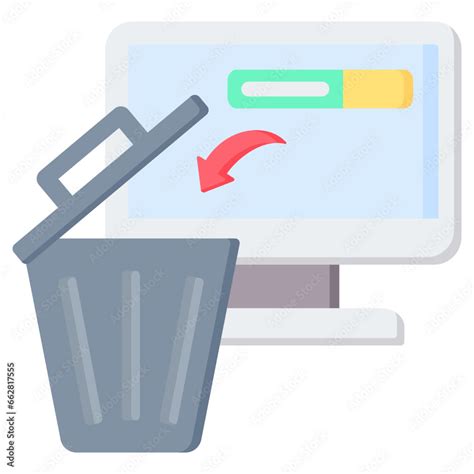 Uninstalled Flat Icon Stock Vector Adobe Stock