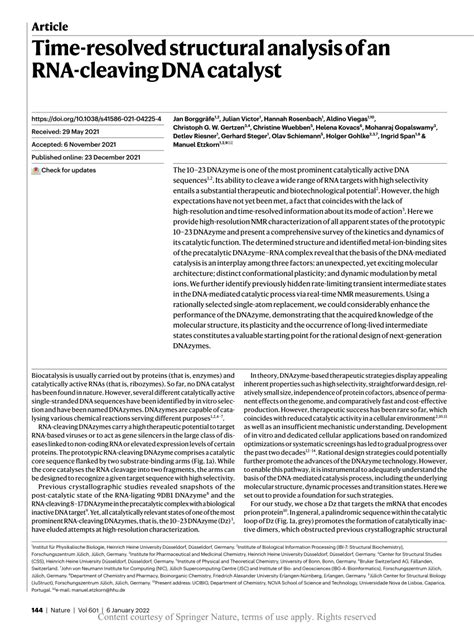 Time Resolved Structural Analysis Of An Rna Cleaving Dna Catalyst