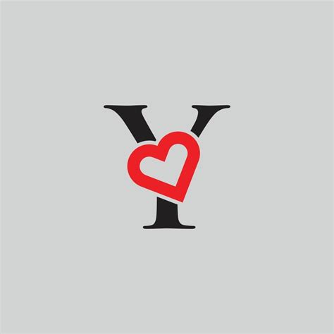 Logo Heart Letter Y Beautiful Vector Love Logo Design Y Love Outline