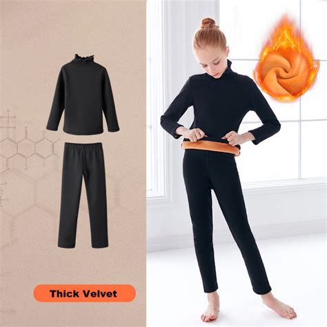 Tracksuit Girls Thermal Underwear Set Winter Menebal Ballet Hangat Tops