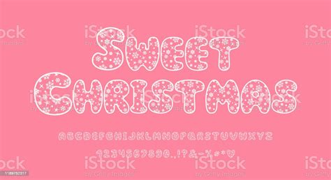 눈송이와 별 흰색 크리스마스 알파벳입니다 손으로 그린 거품 벡터 글꼴입니다 대문자 숫자 및 문장 부호 크리스마스 휴일 디자인을