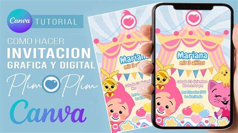 Como hacer INVITACIÓN GRÁFICA Y DIGITAL PLIM PLIM con CANVA para enviar