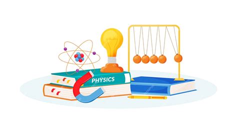 Physics Flat Concept Illustration School Subject Natural Science Metaphor Practical Class