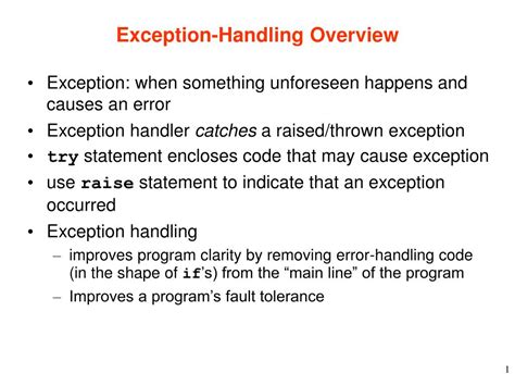 Ppt Exception Handling Overview Powerpoint Presentation Free Download Id 3499206