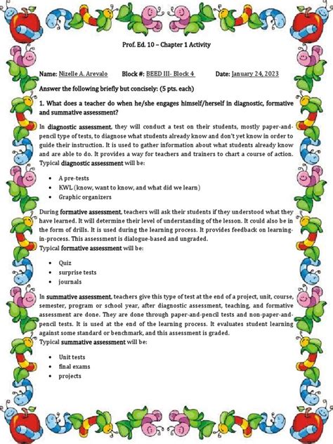 Prof Ed 10 Activity 1 Chapter 1 Pdf Educational Assessment